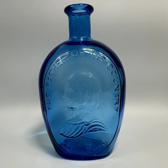 Wheaton | Accents | Wheaton Blue Glass Bottle The Father Of His Country ...